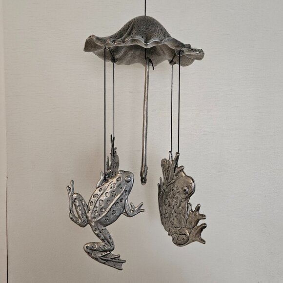 Carson | Accents | Vintage Carson Pewter Wind Chime With Frogs Mushroom ...
